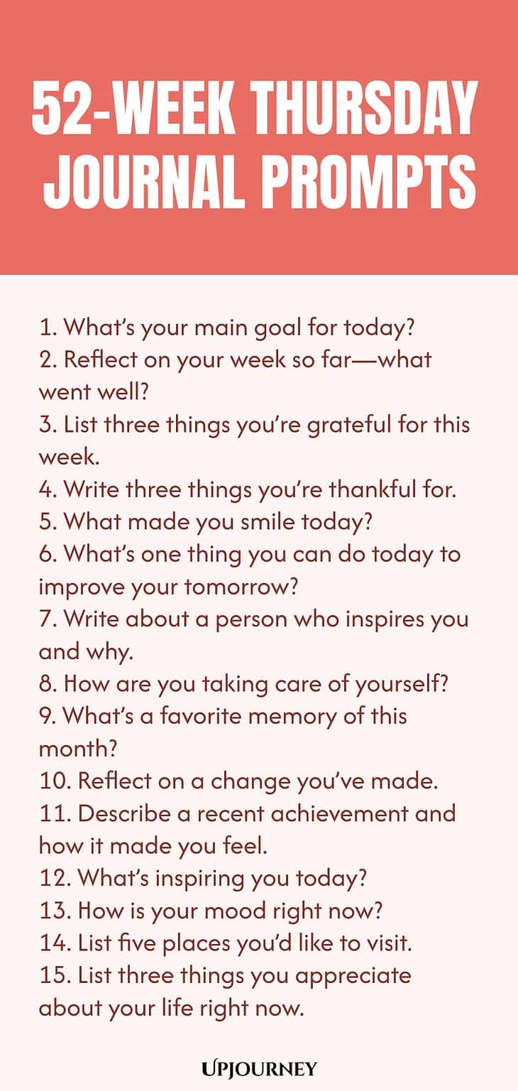 110+ Journal Prompts for Thursday