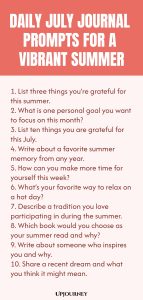 110+ July Journal Prompts for a Vibrant Summer