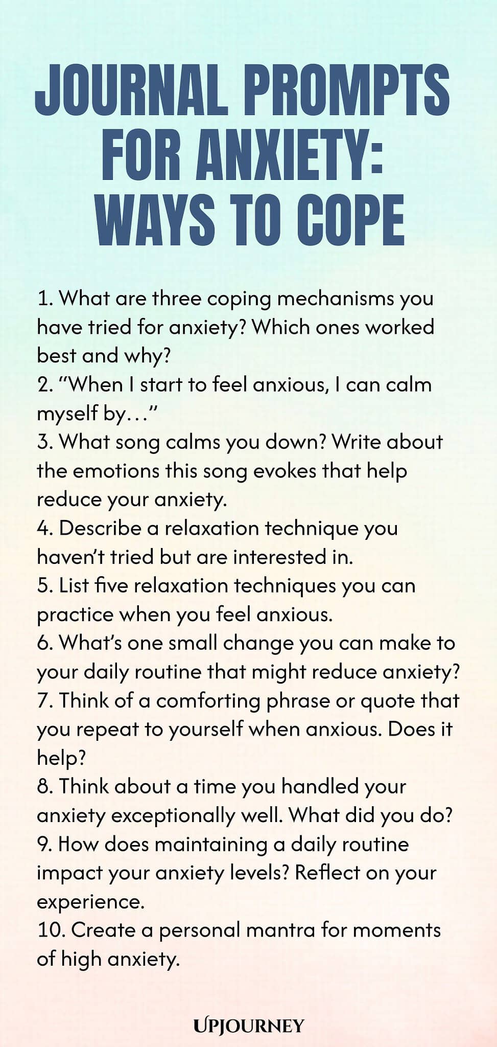 70 Journal Prompts for Anxiety