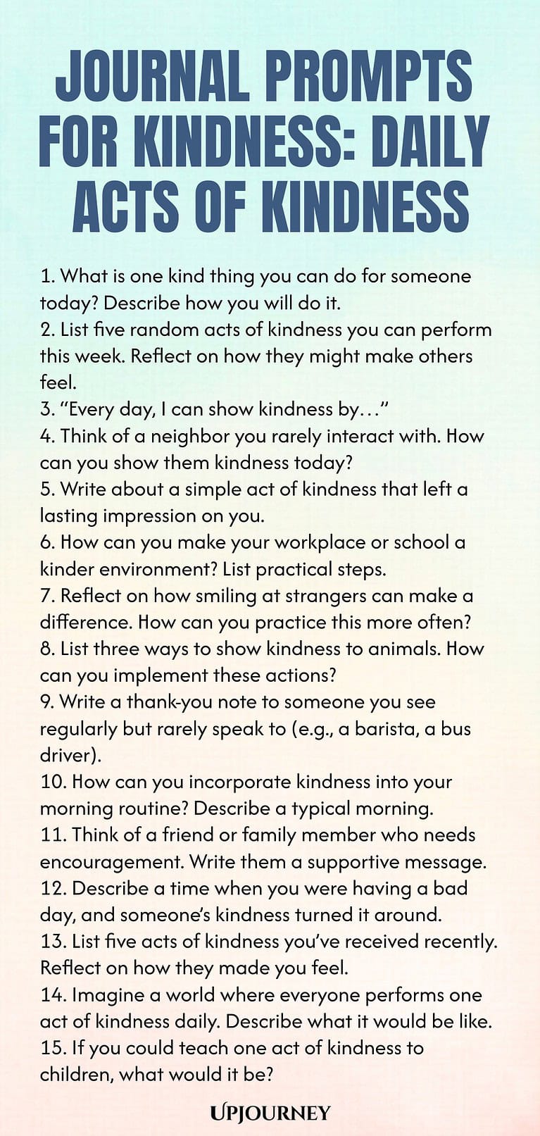 70 Journal Prompts for Kindness