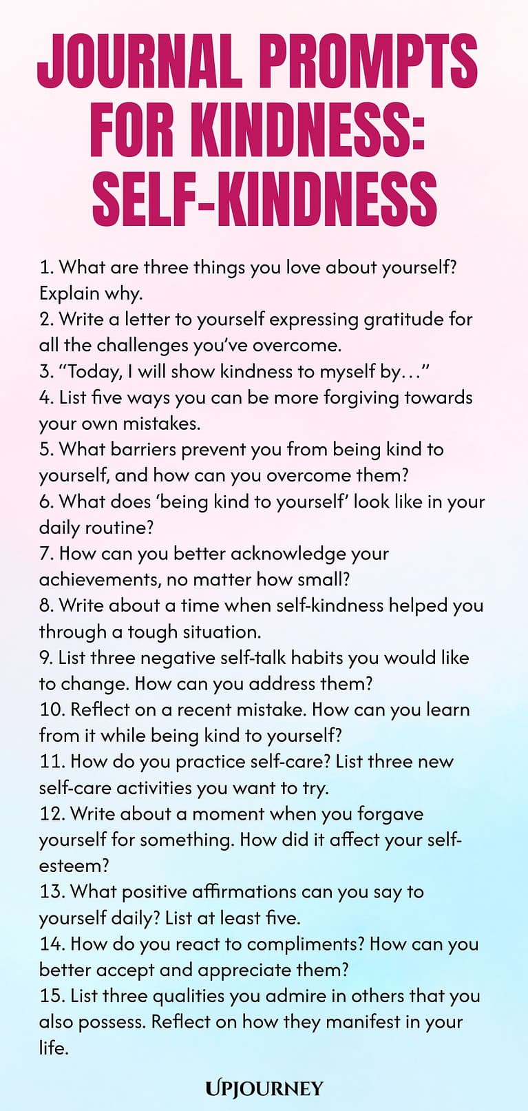 70 Journal Prompts for Kindness