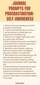 50+ Journal Prompts for Procrastination